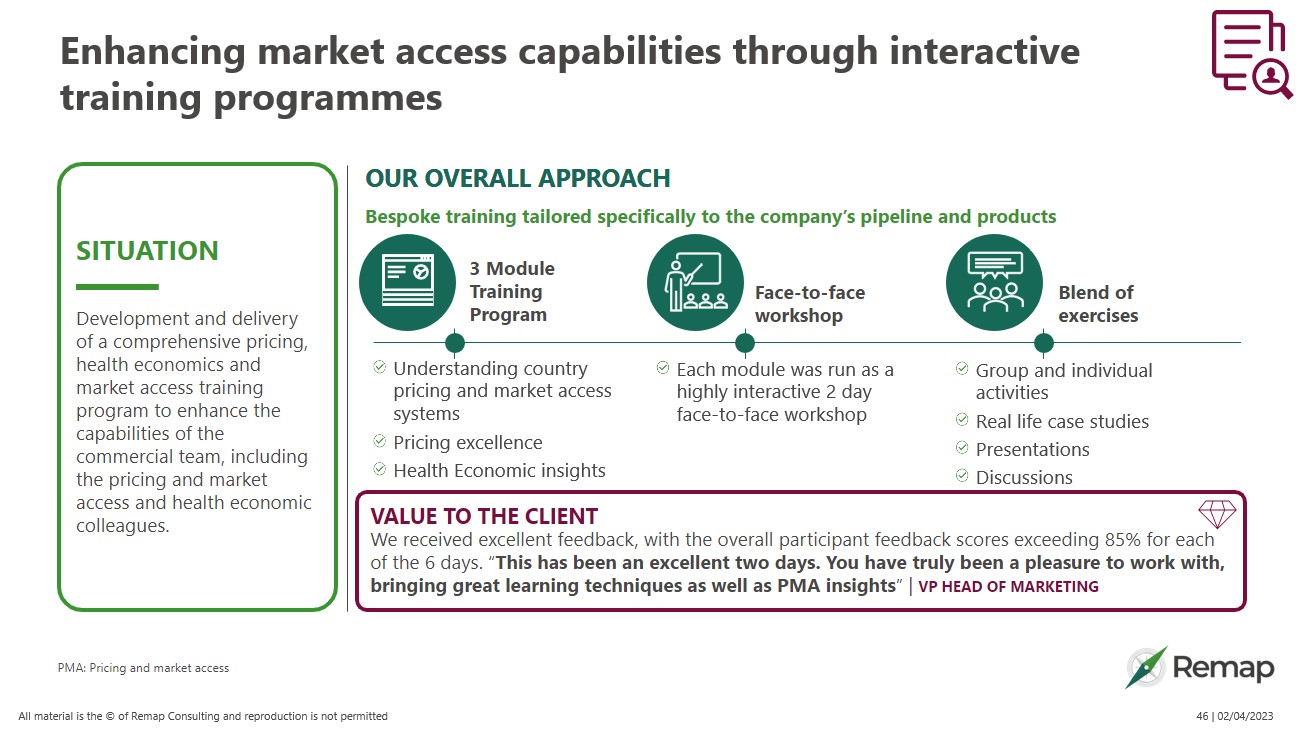 Enhancing market access capabilities through interactive training programmes - Remap Consulting